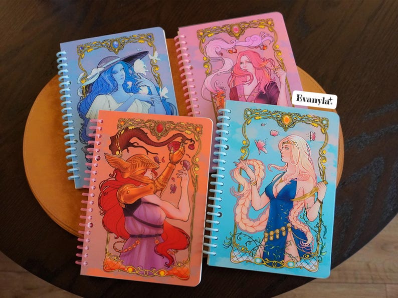 Dark Fantasy Art Nouveau Style Ring Binder Notebooks A5 | 4 Designs ...