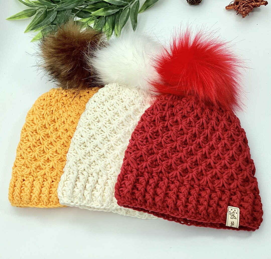 Crochet Pattern Stary Beanie Hat Crochet Tutorial 6 Sizes Unisex Warm ...