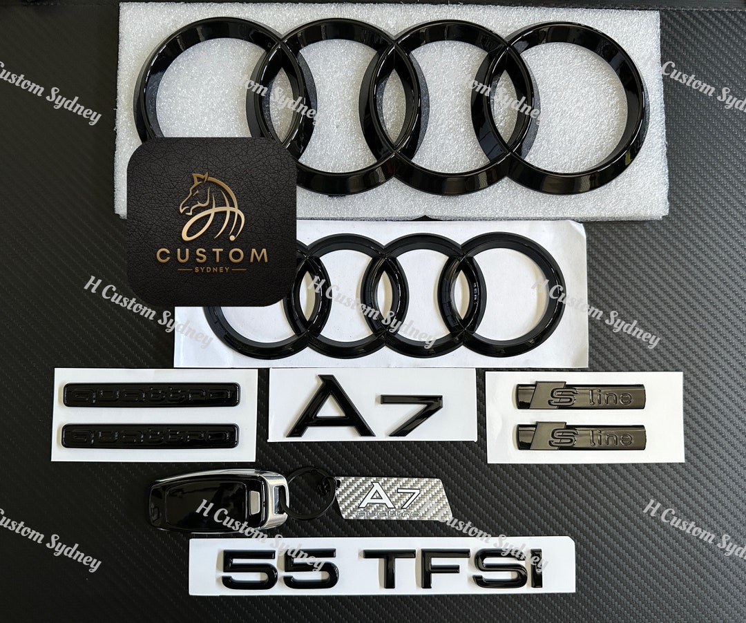 Gloss Black A7 Badges Package for Audi A7 4K 2019-2023 Exclusive Pack ...