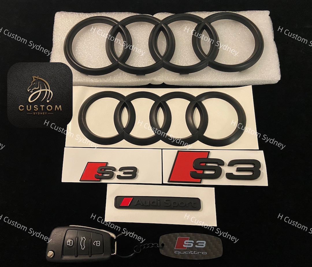 S3 Matte Black Full Badges Package for Audi S3 8V GY Exclusive Pack ...