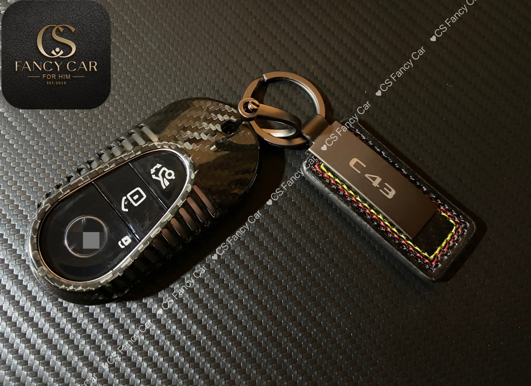 W206 C43 Premium Genuine Carbon Fiber Key Fob Cover Case Fit for ...