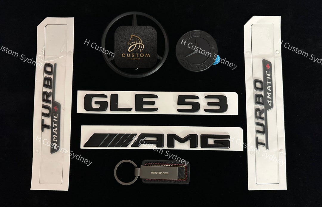 GLE53 Matte Black Badges Pack for Mercedes GLE53 V167 SUV C167 Coupe ...