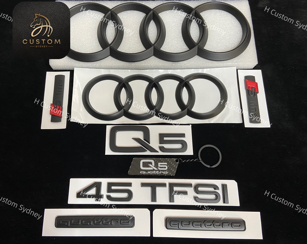 Q5 Matte Black Full Badges Package for Audi Q5 FY 2017-2023 Exclusive ...