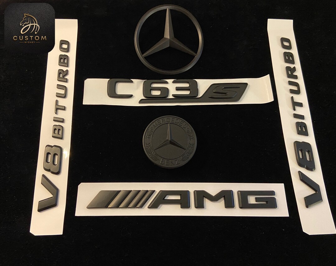 C63S Matte Black Badges Package for Mercedes C63S AMG Custom - Etsy