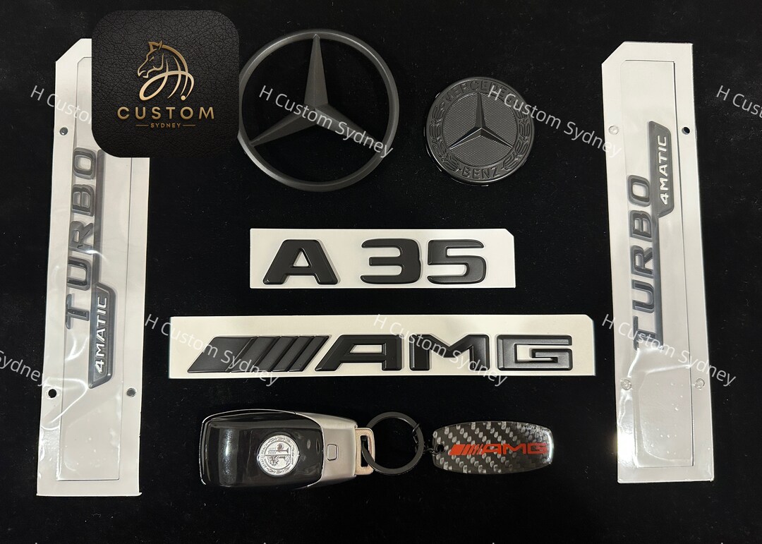 Matte Black A35 AMG Badges Package for Mercedes A35 W177 V177 Exclusive ...