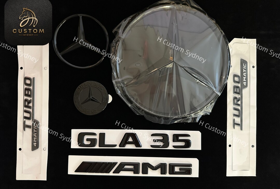 GLA35 Full Black Badges Package for Mercedes GLA35 H247 Exclusive Pack ...