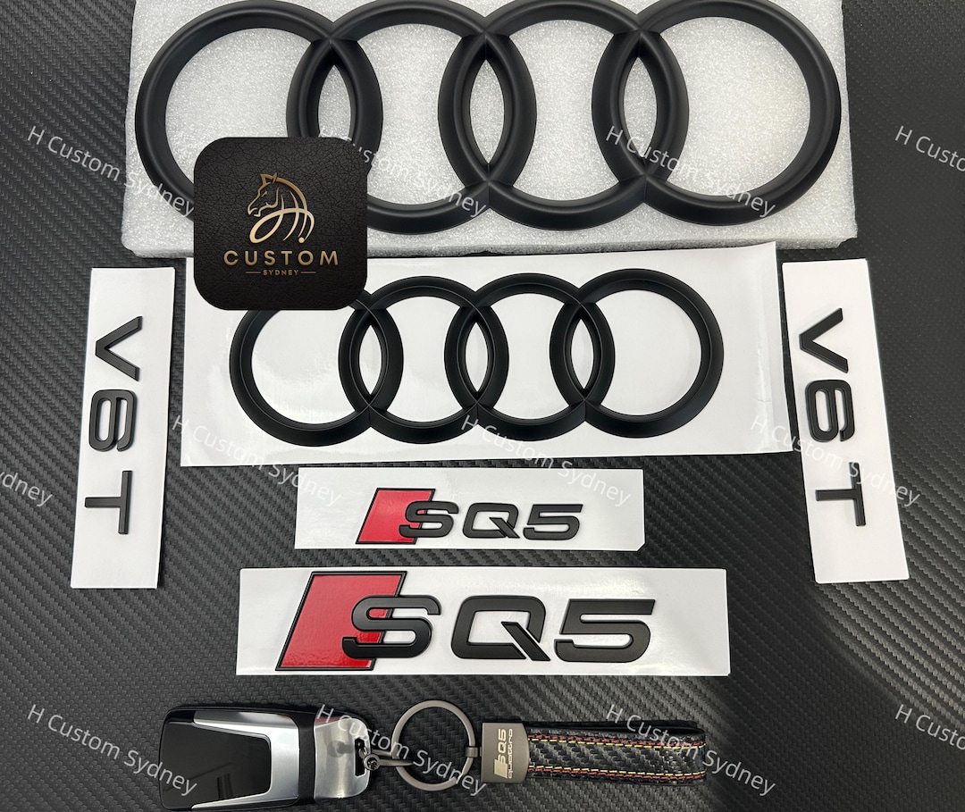 SQ5 Matte Black Badges Set for Audi SQ5 8R FY 2013-2024 Exclusive Pack ...