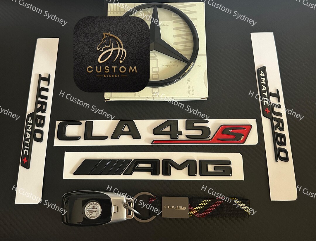 Gloss Black CLA45S Full Badges Package for Mercedes CLA45S C118 Custom ...