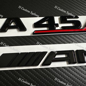 A45S Gloss Black Badges Emblems Package for Mercedes A45S W177 ...