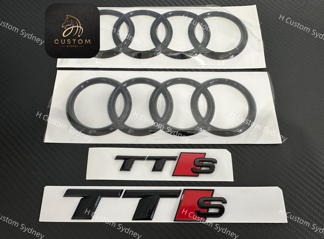 Gloss Black TTS Full Badges Package for Audi TT MK3 FV Model 2015-2024 ...