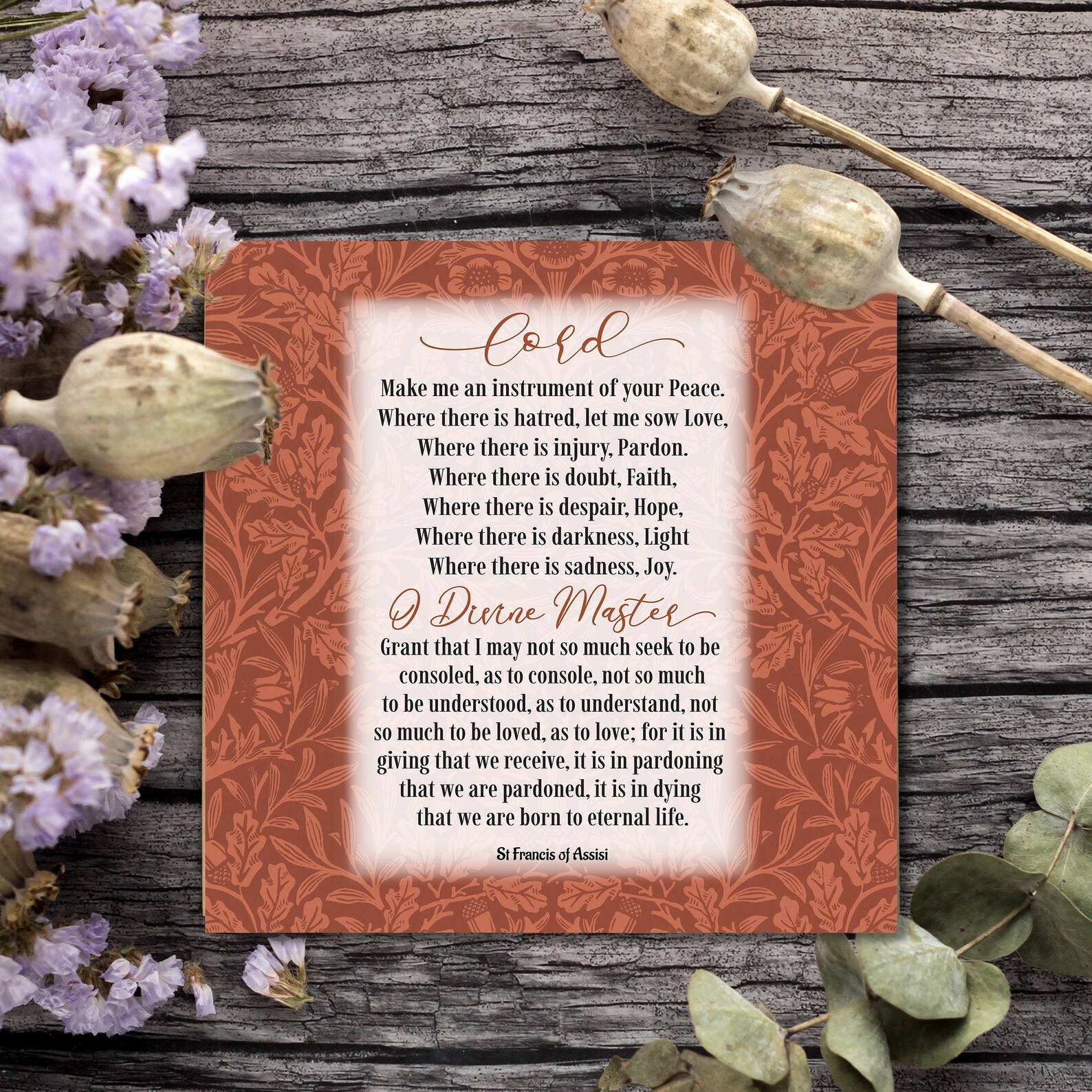 St Francis of Assisi Prayer Printable - Make Me an Instrument of Your ...