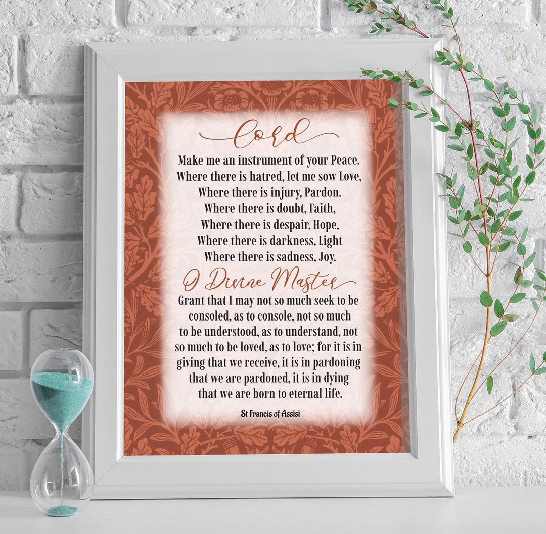 St Francis of Assisi Prayer Printable - Make Me an Instrument of Your ...