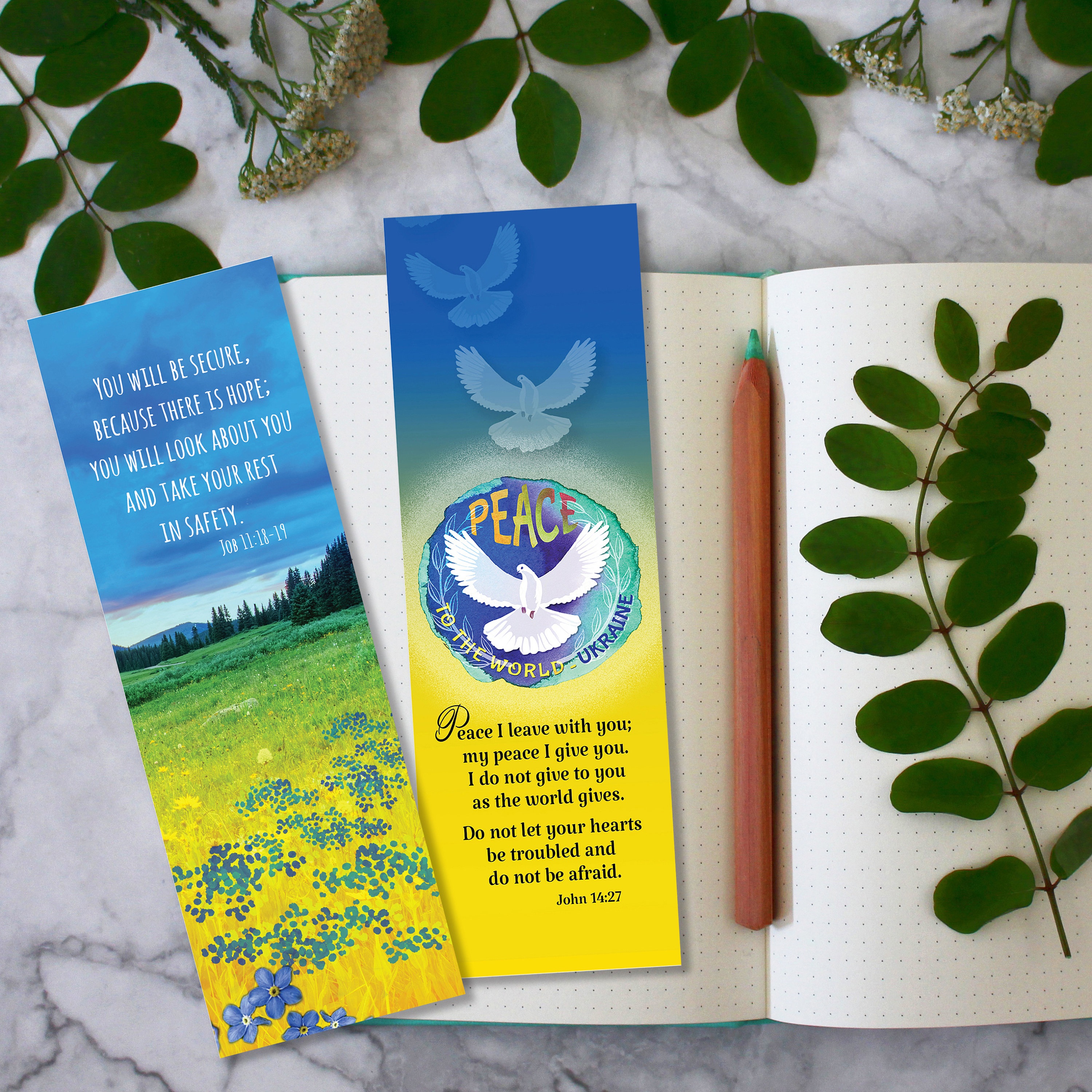 Ukraine Bookmarks Collection Bible Verses of Faith and Peace Printables ...