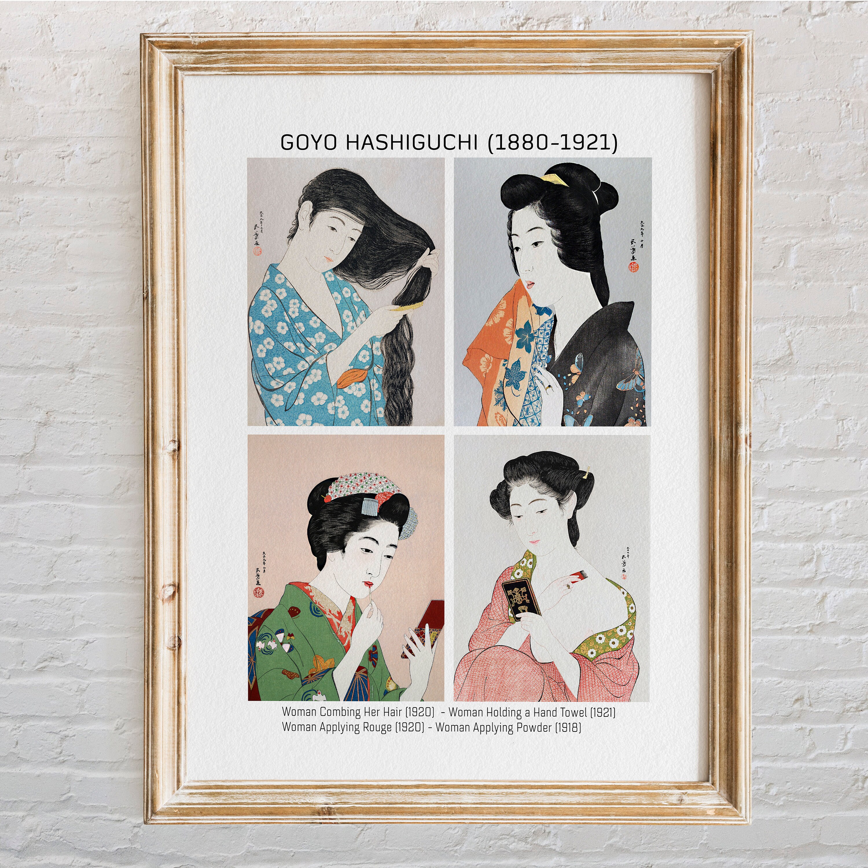 Japanese Art Printable Goyō Hashiguchi Four Delicate - Etsy