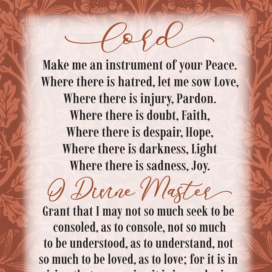 St Francis of Assisi Prayer Printable - Make Me an Instrument of Your ...