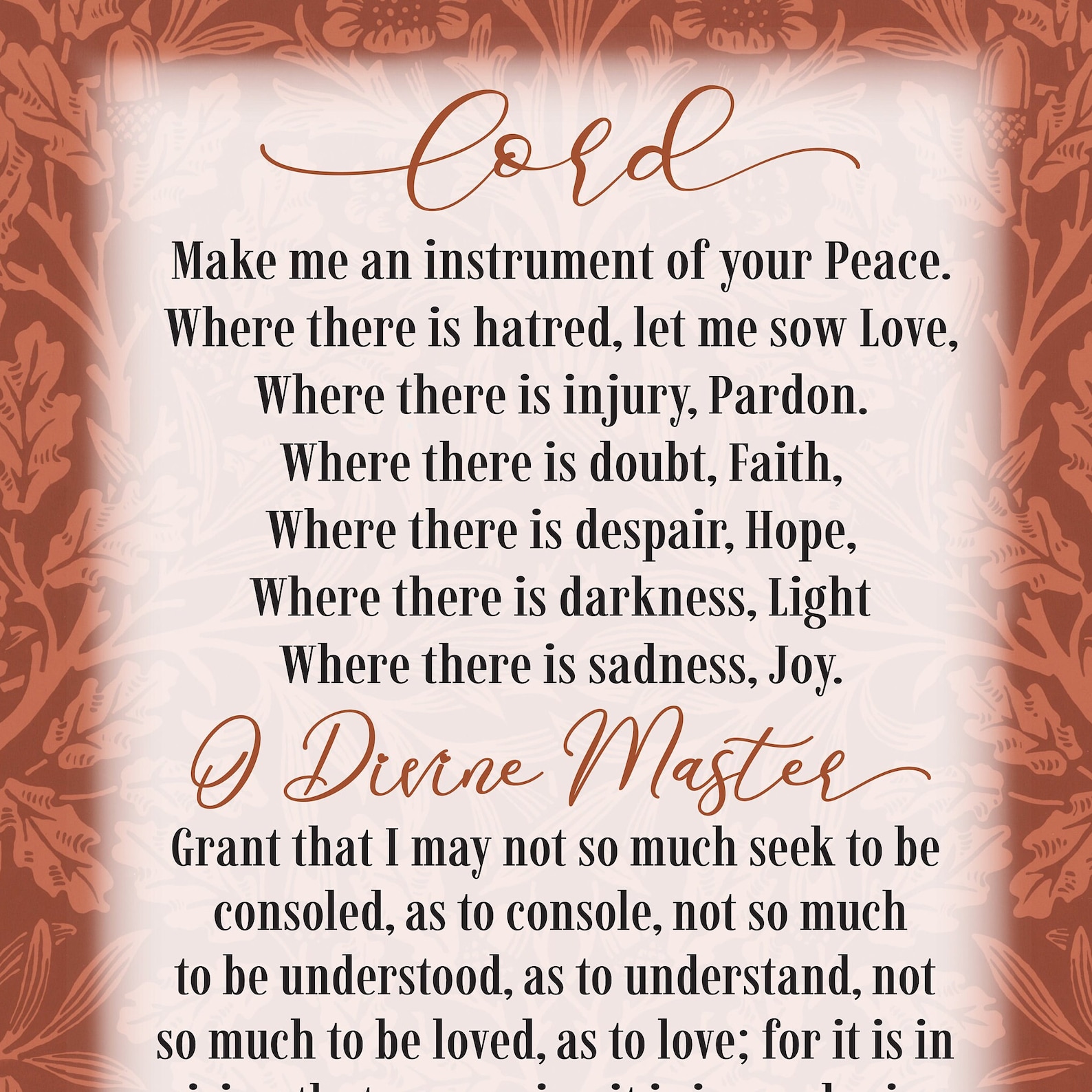 St Francis of Assisi Prayer Printable - Inspirational Home Decor - Make ...