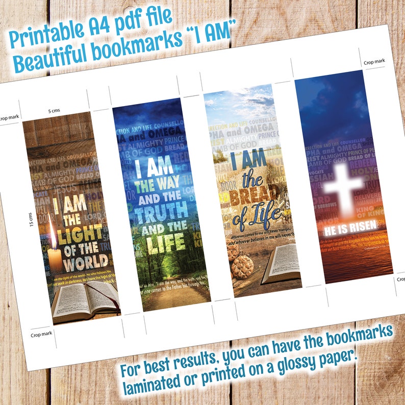 Printable Bookmarks 5x15cm,"i Am" Statements of Jesus, Powerful Verses ...