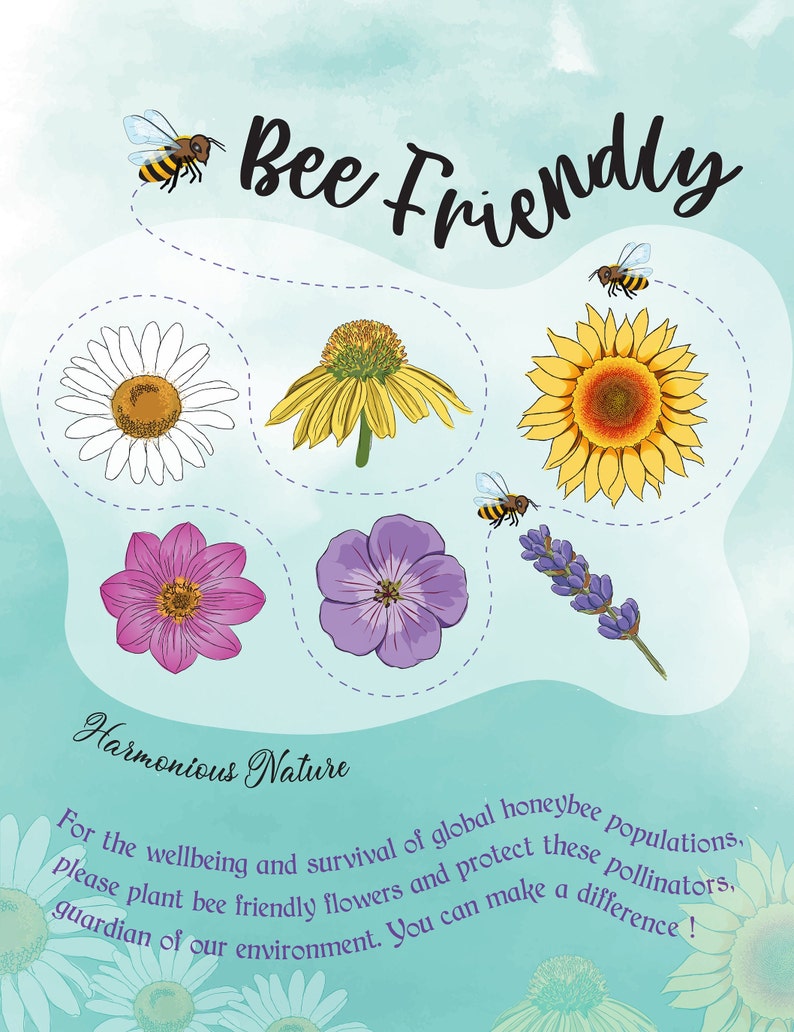 Bee Kind and Friendly Printable Wall Arts Classroom - Etsy