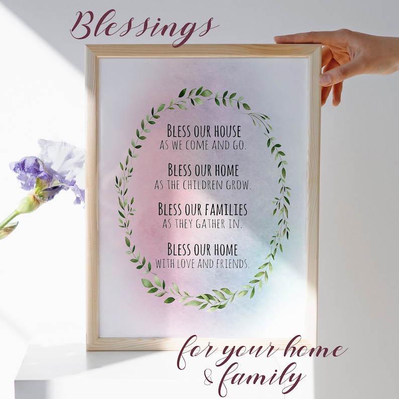 Blessings for Your Home and Family Printable - Botanical Design on a ...