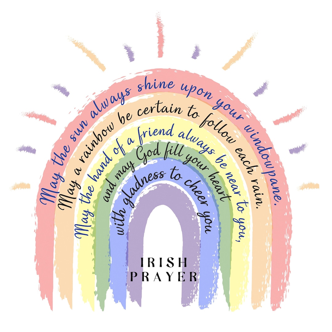 Irish Prayer and Blessings - Rainbow and Sunshine Colorful Printable ...