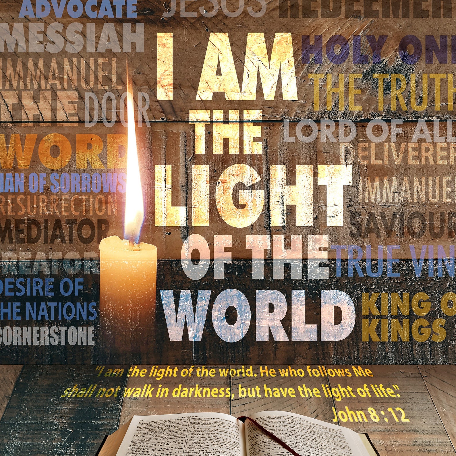 I Am the Light of the World Print - Jesus Bible Verse (digital Download ...