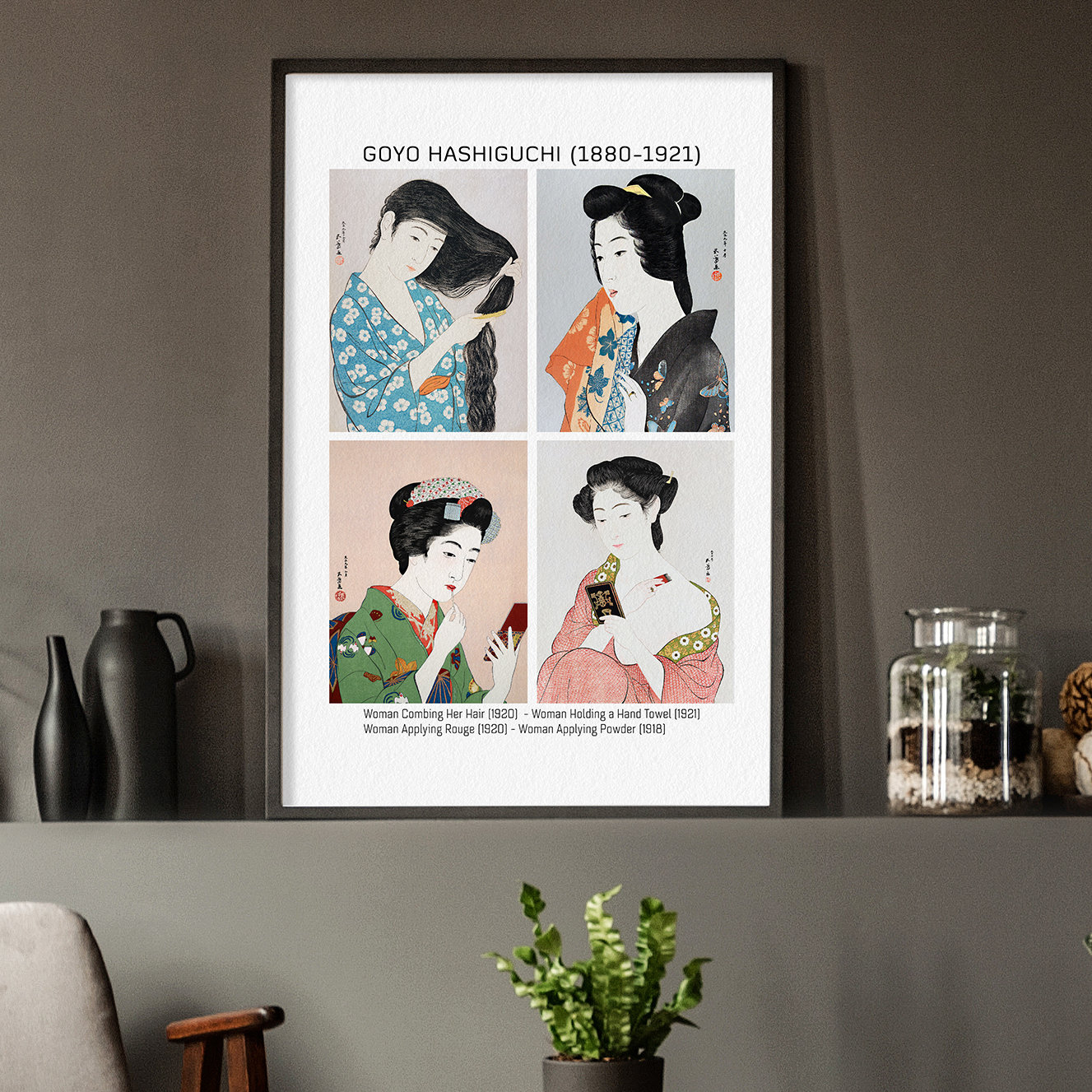 Japanese Art Printable of Women - Goyō Hashiguchi - 4 Delicate Female ...