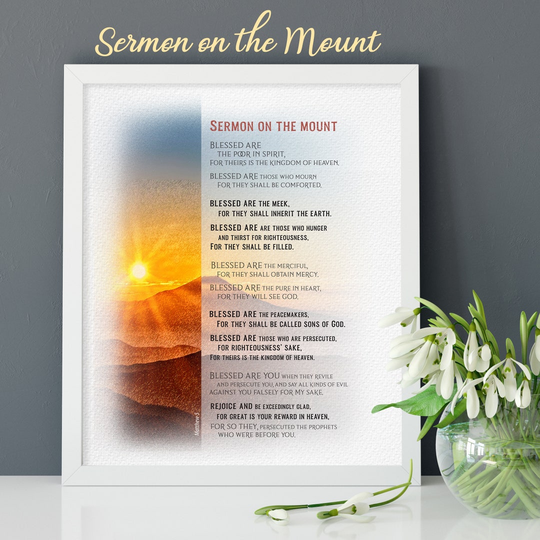 Jesus' Sermon on the Mount - Matthew 5 - Poster - Etsy