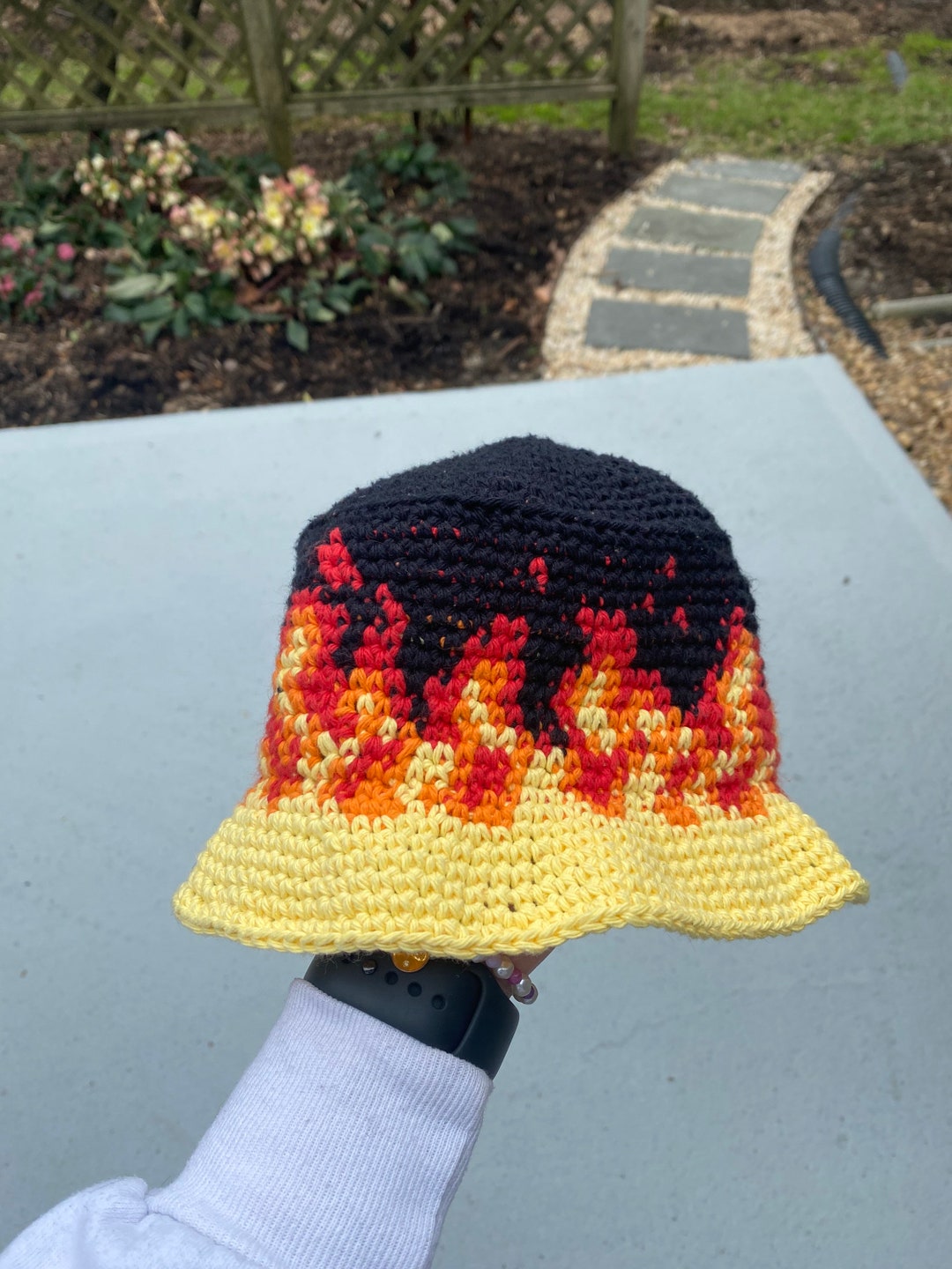 Kid's Fire/flame Small Crochet Bucket Hat - Etsy