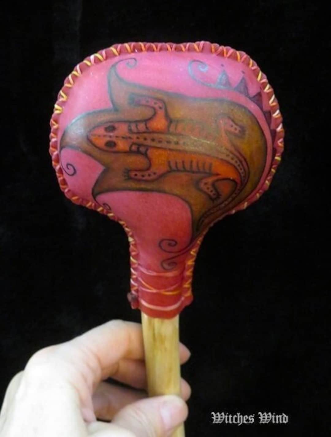 SHAMANIC RATTLE ~ SALAMANDER ~ Witch Rattle ~ Journey Rattle ~ Medicine ...