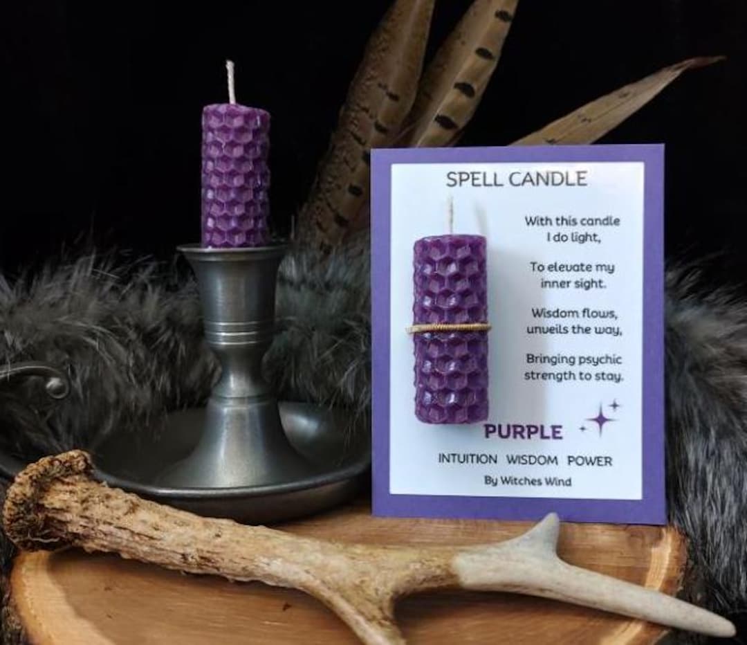 PURPLE SPELL CANDLE, Intuition Ritual Candle, Manifestation Witchy Tool ...