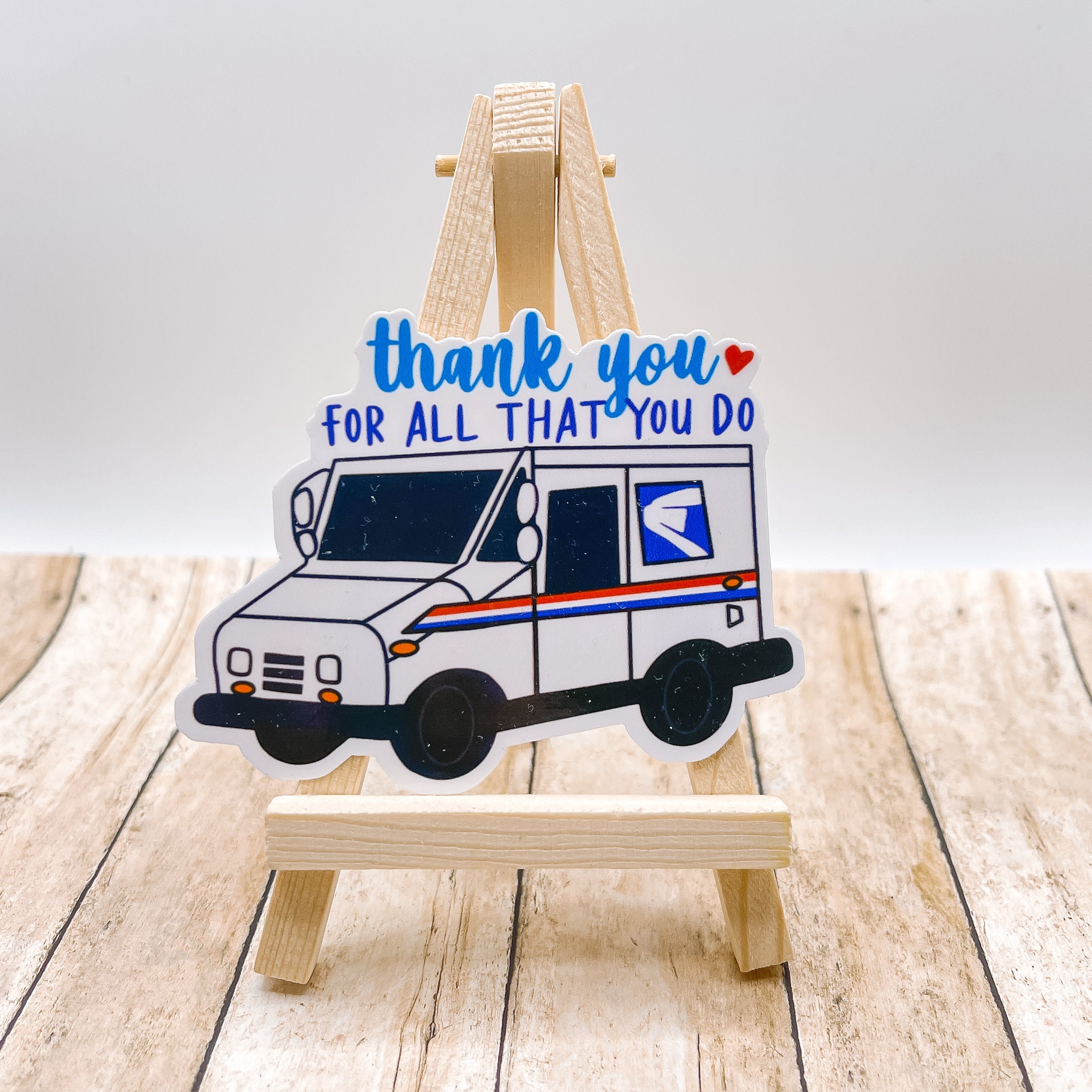 Mail Truck Thank You Sticker - Etsy