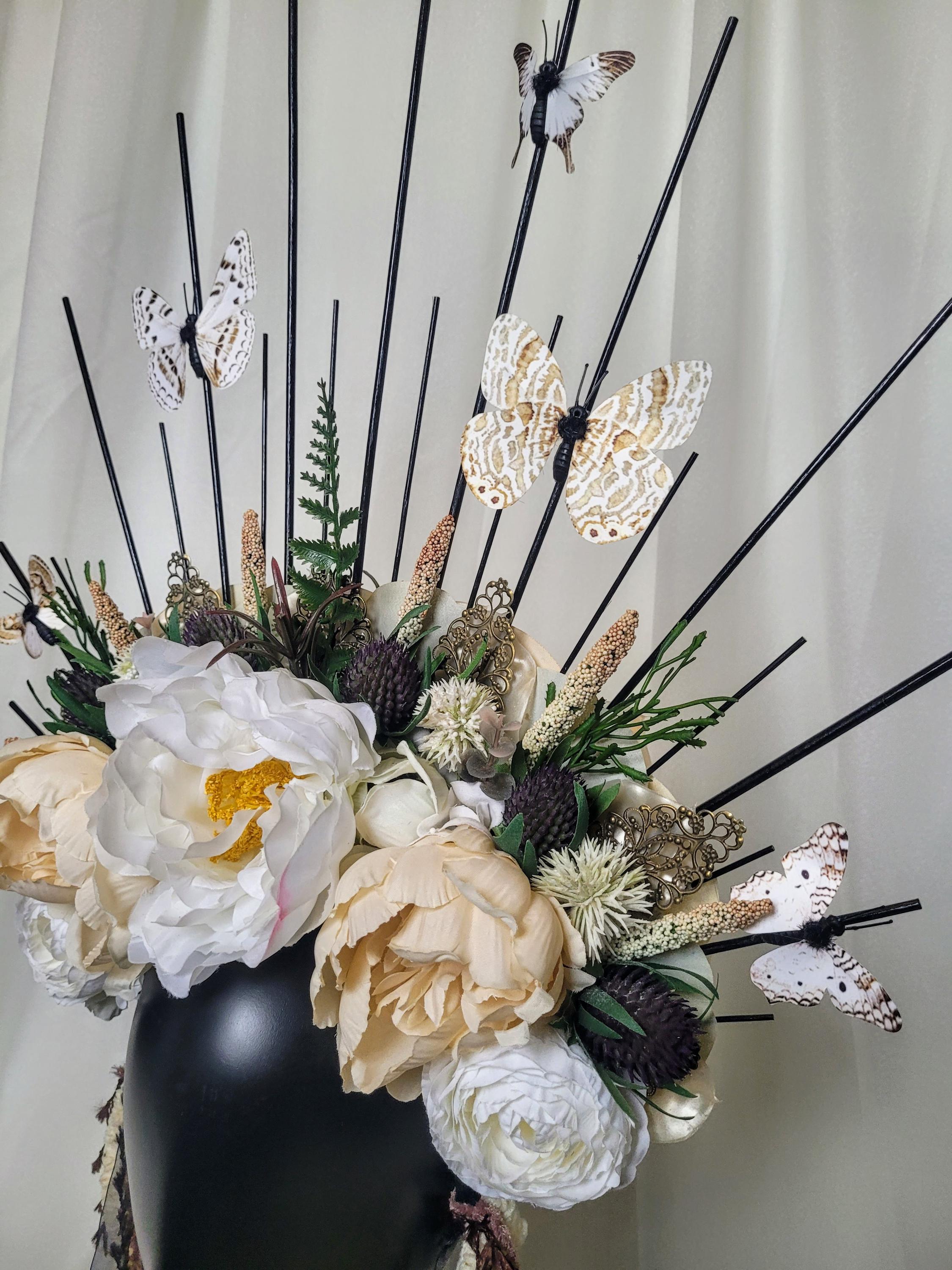 Moth Crown/ Butterfly Crown / Black Halo Crown / Flower Crown / Greek ...