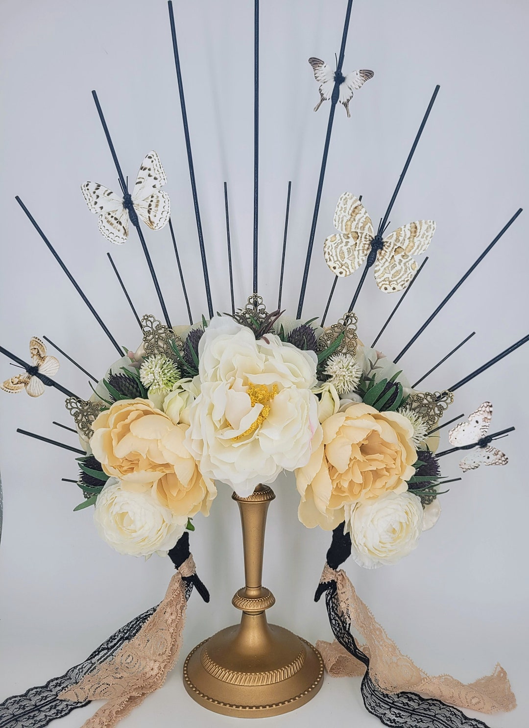 Moth Crown/ Butterfly Crown / Black Halo Crown / Flower Crown / Greek ...