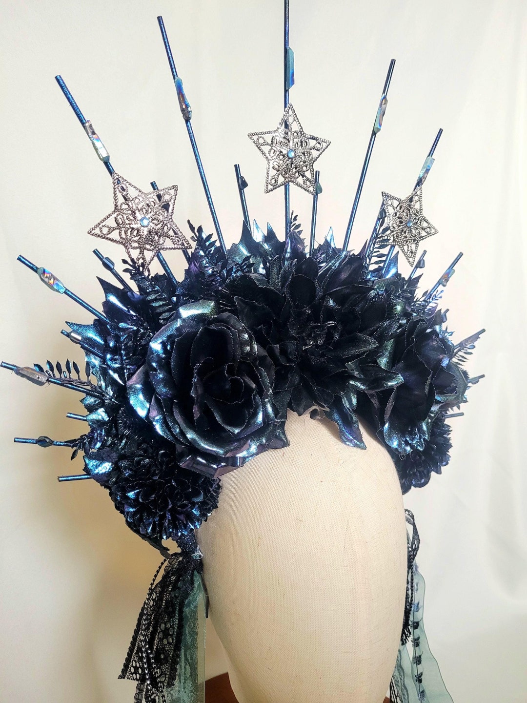 ACOTAR Cosplay / Halloween Crown / Black Halo Crown / Flower Crown ...