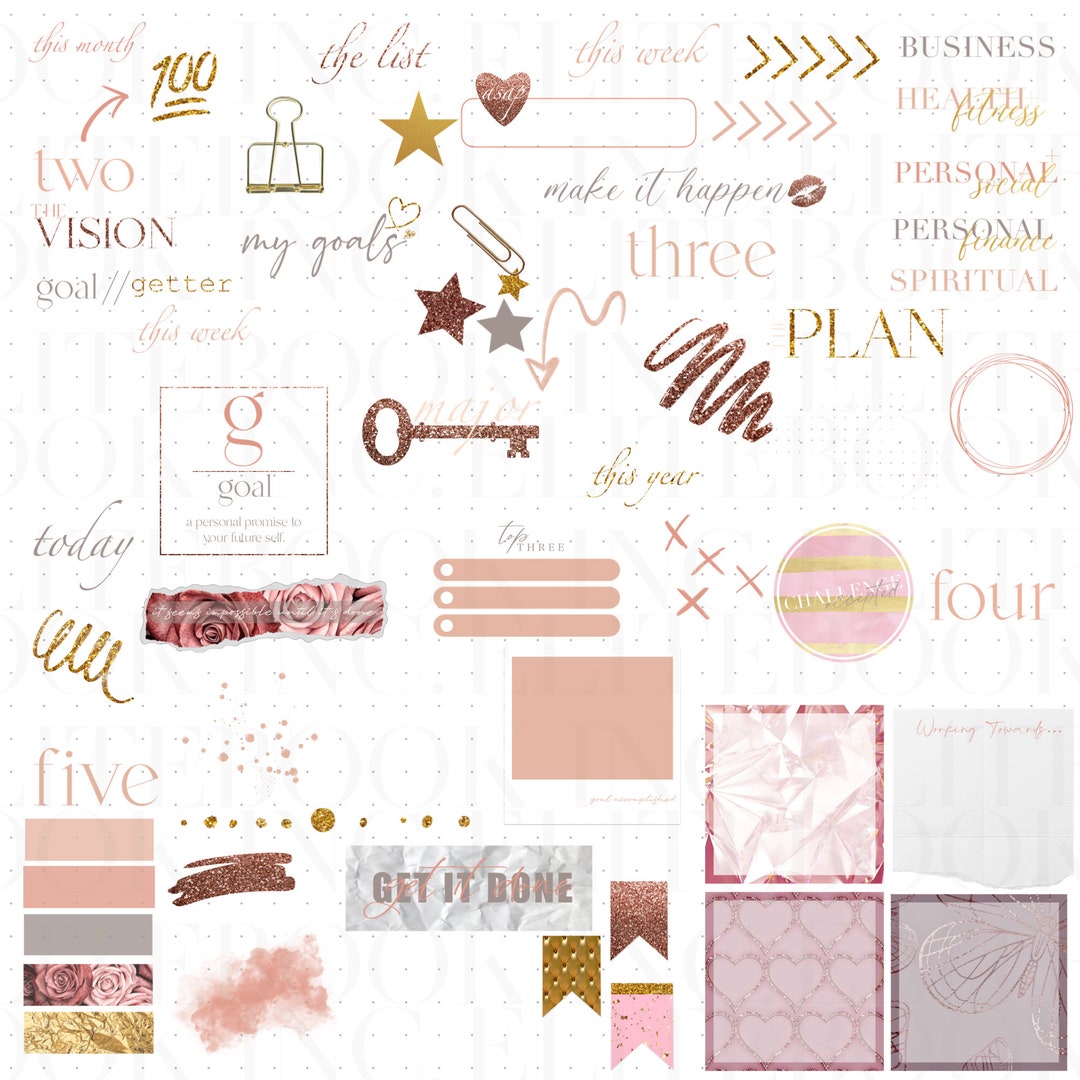 Goal Getter Collection by Elitebook Inc. | Digital Stickers, Clipart ...