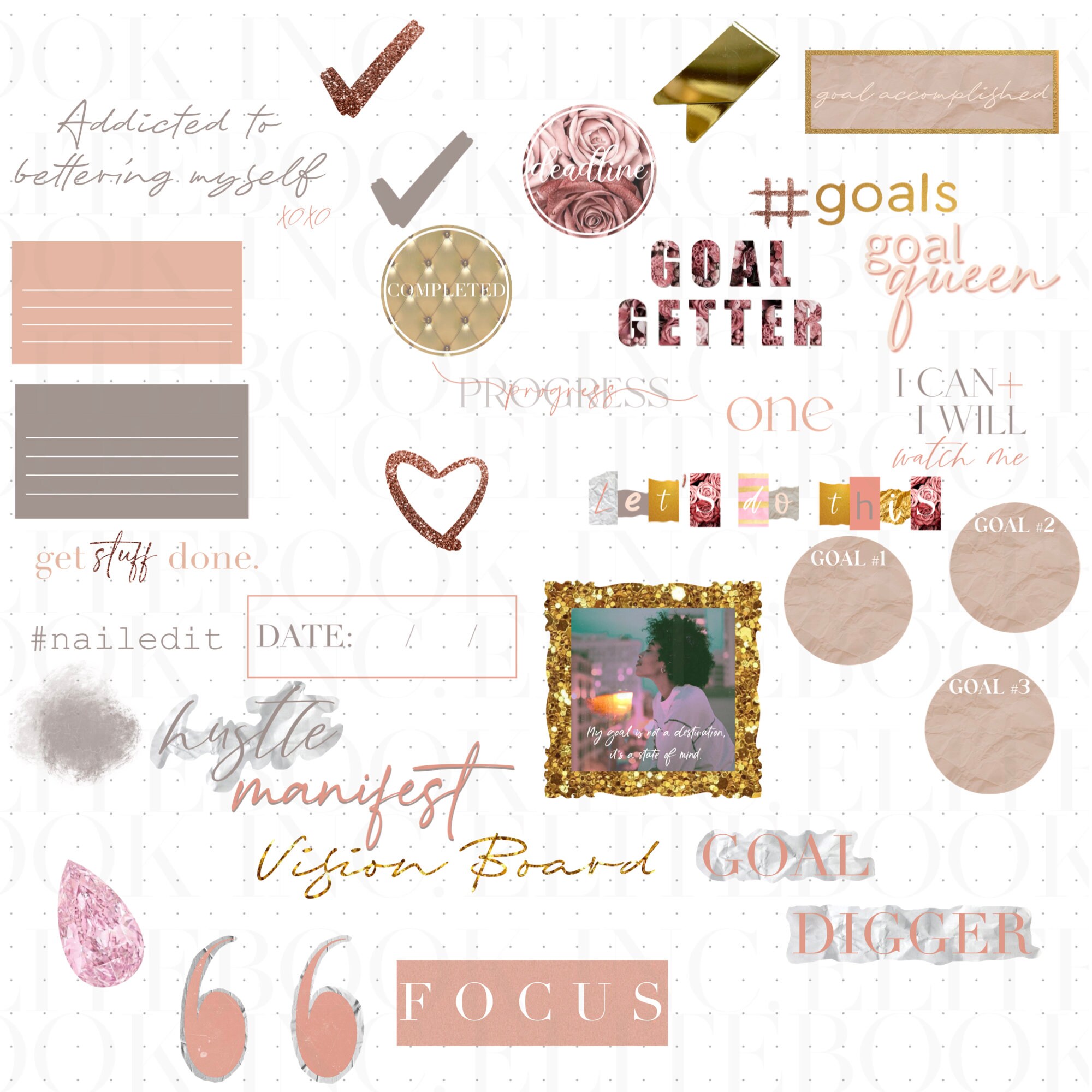 Goal Getter Collection by Elitebook Inc. | Digital Stickers, Clipart ...