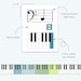 Piano Keys and Staff Printable Flashcards, Piano Music Notes Notecards ...