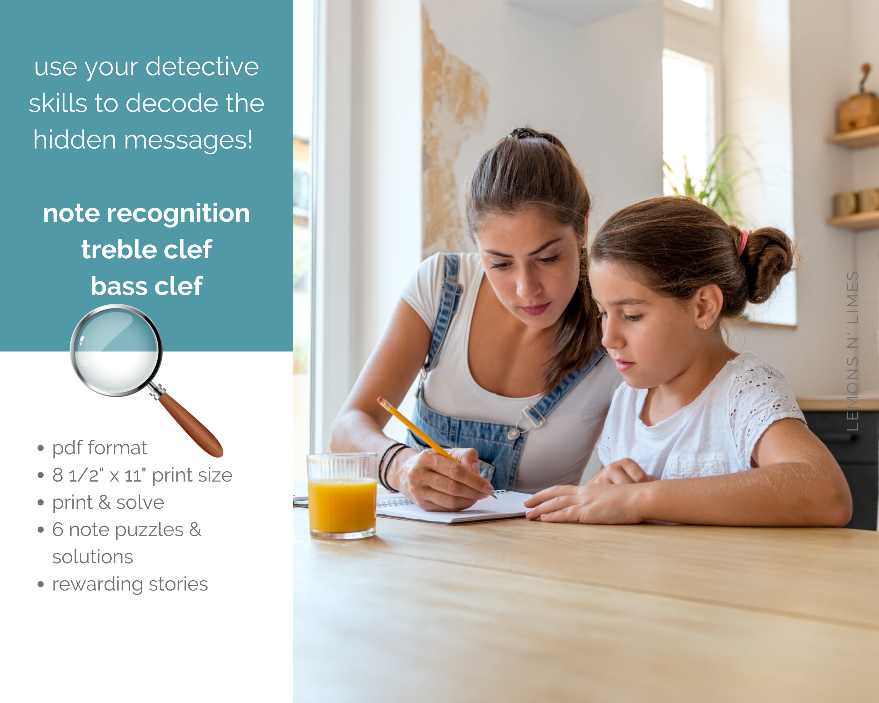 Note Detective Printable Stories Worksheets, Learning Music Notes Game ...