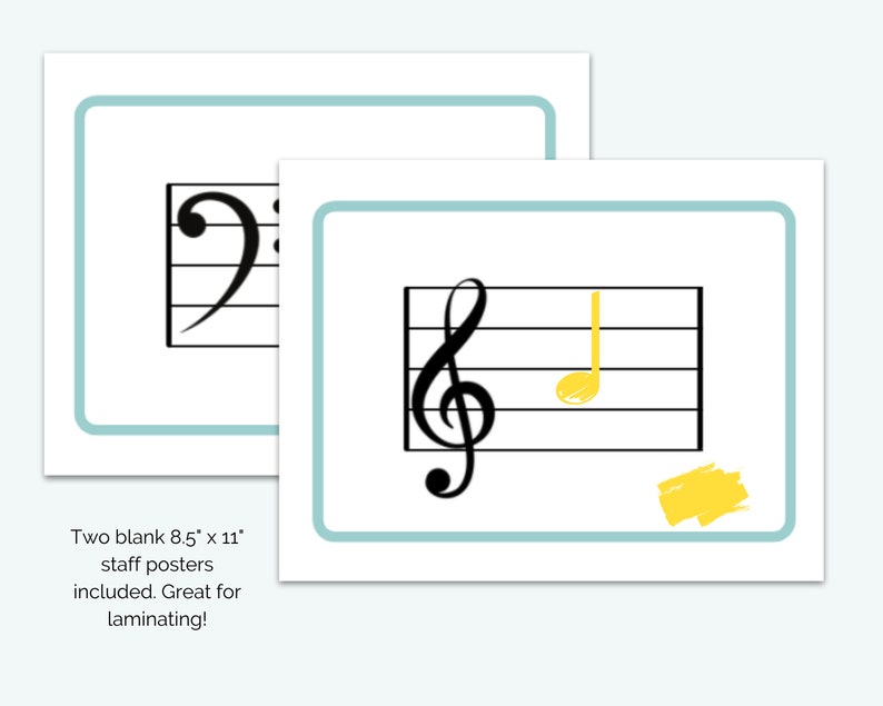Piano Intervals Printable Flashcards, Bass Clef, Keyboard Music Notes ...