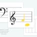 Piano Keys and Staff Printable Flashcards, Piano Music Notes Notecards ...