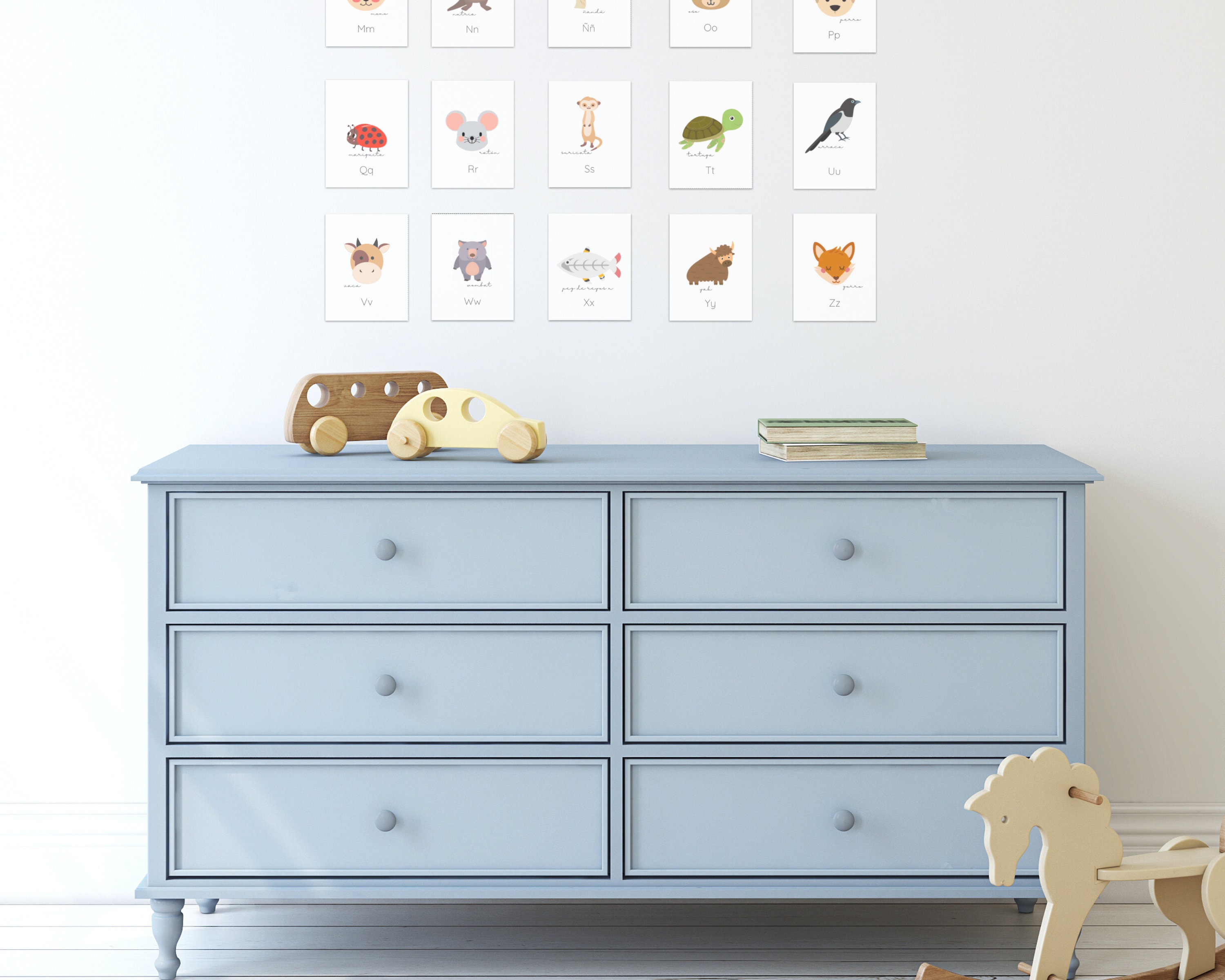 Spanish Alphabet Cards, El Alfabeto Animal, ABC Printable Cards, Wall ...