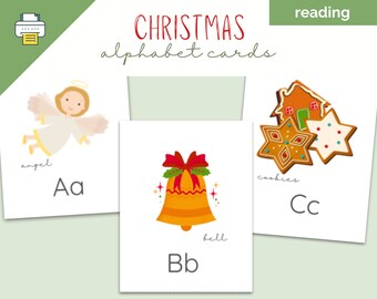 Christmas Abc Flashcards - Etsy