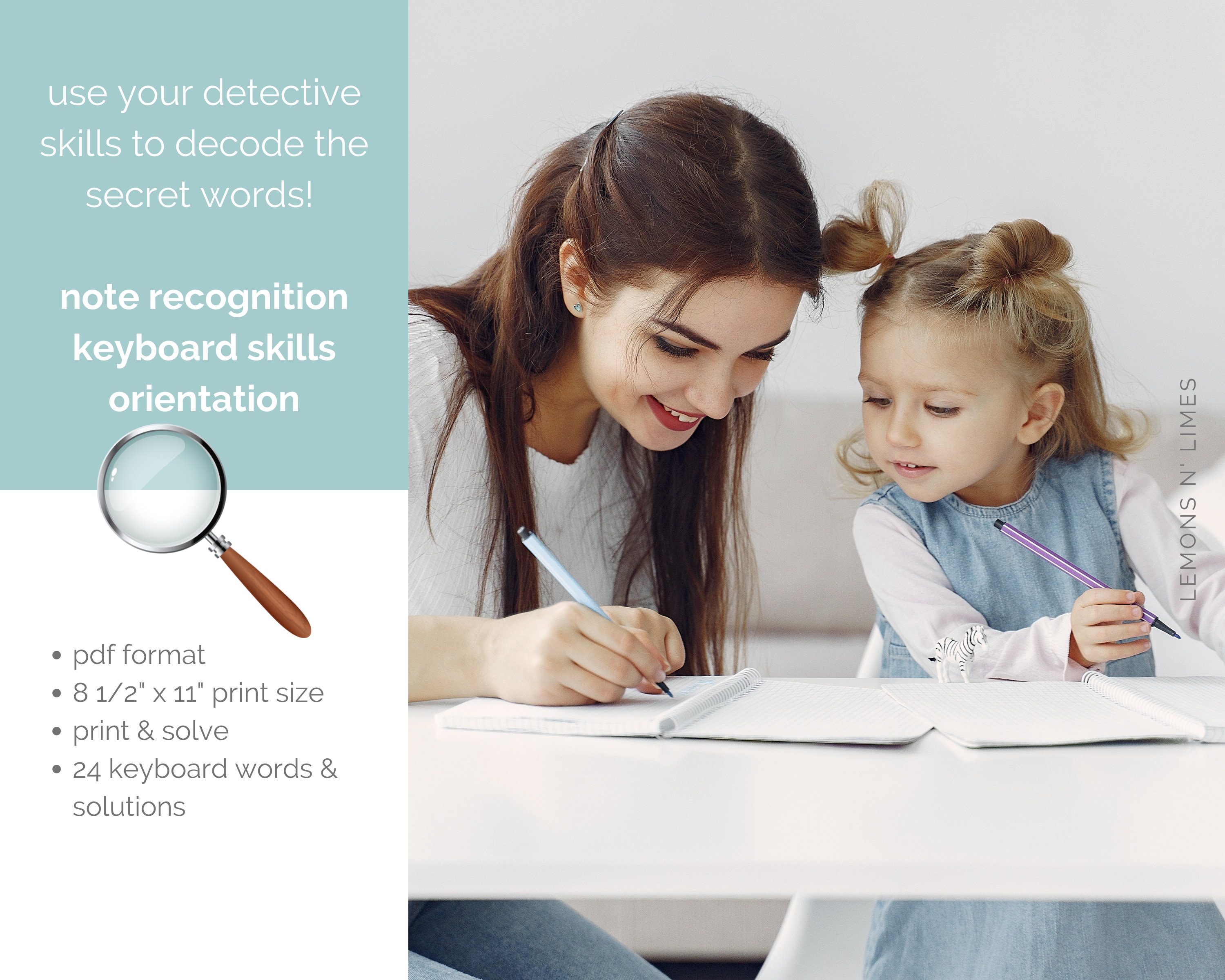 Piano Keys Printable Worksheets, Piano Notes Word Game, Music Notes ...