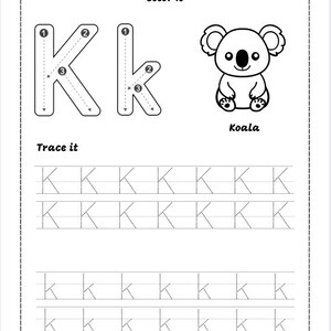 Alphabet Tracing Worksheet Printable, Handwriting Practice Kindergarten ...