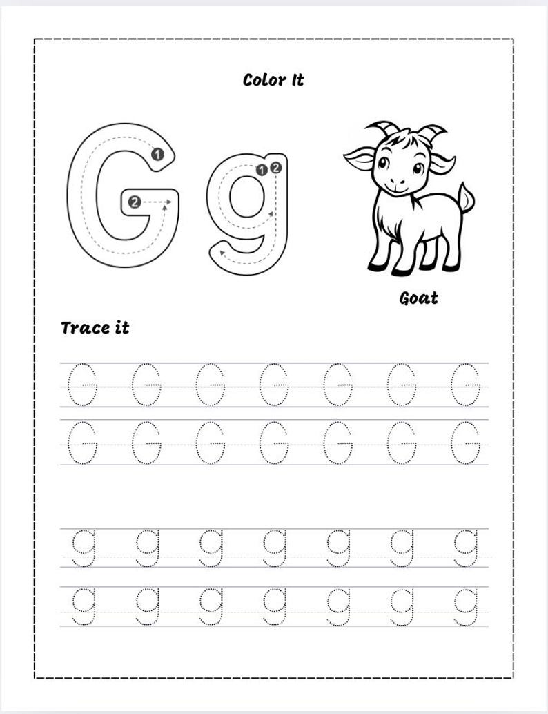 Alphabet Tracing Worksheet Printable, Handwriting Practice Kindergarten ...