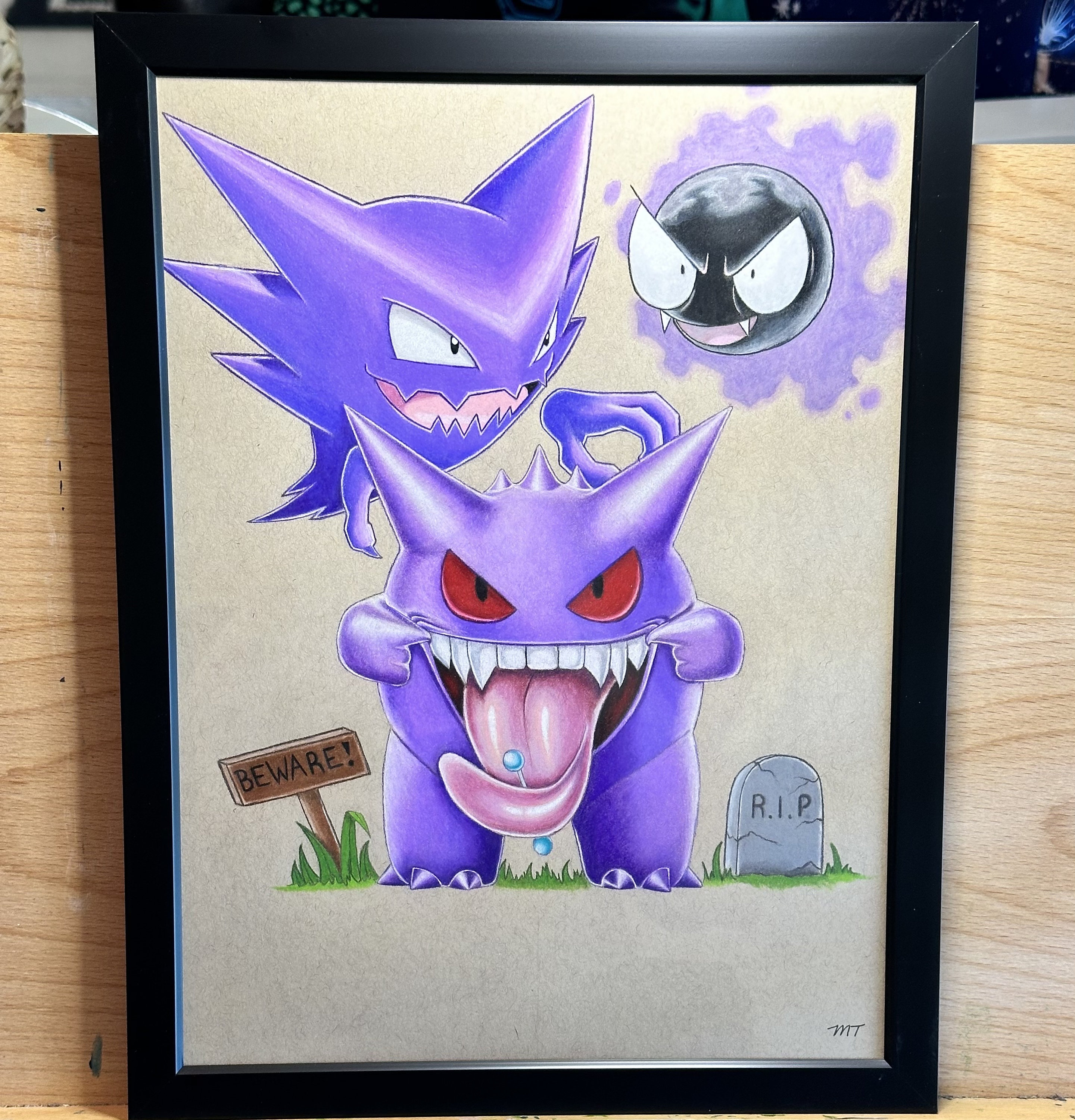 Gengar Fan Art Prints, Pokémon, Drawing, Gifts for Him, Gifts for Kids ...