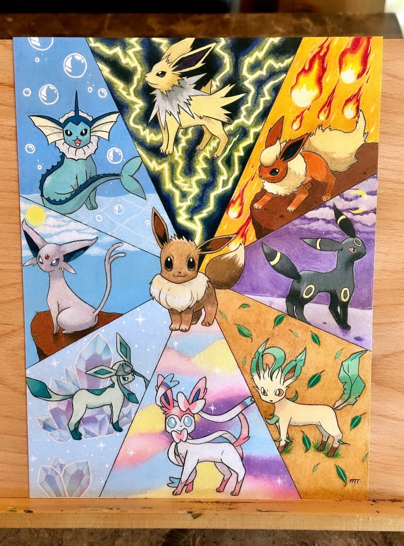 Eeveelution Fan Art Prints, Pokémon, Drawing, Gifts for Him, Gifts for ...