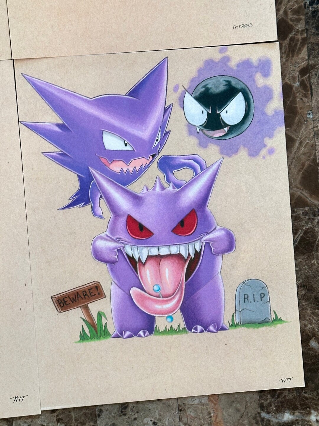 Gengar Fan Art Prints, Pokémon, Drawing, Gifts for Him, Gifts for Kids ...