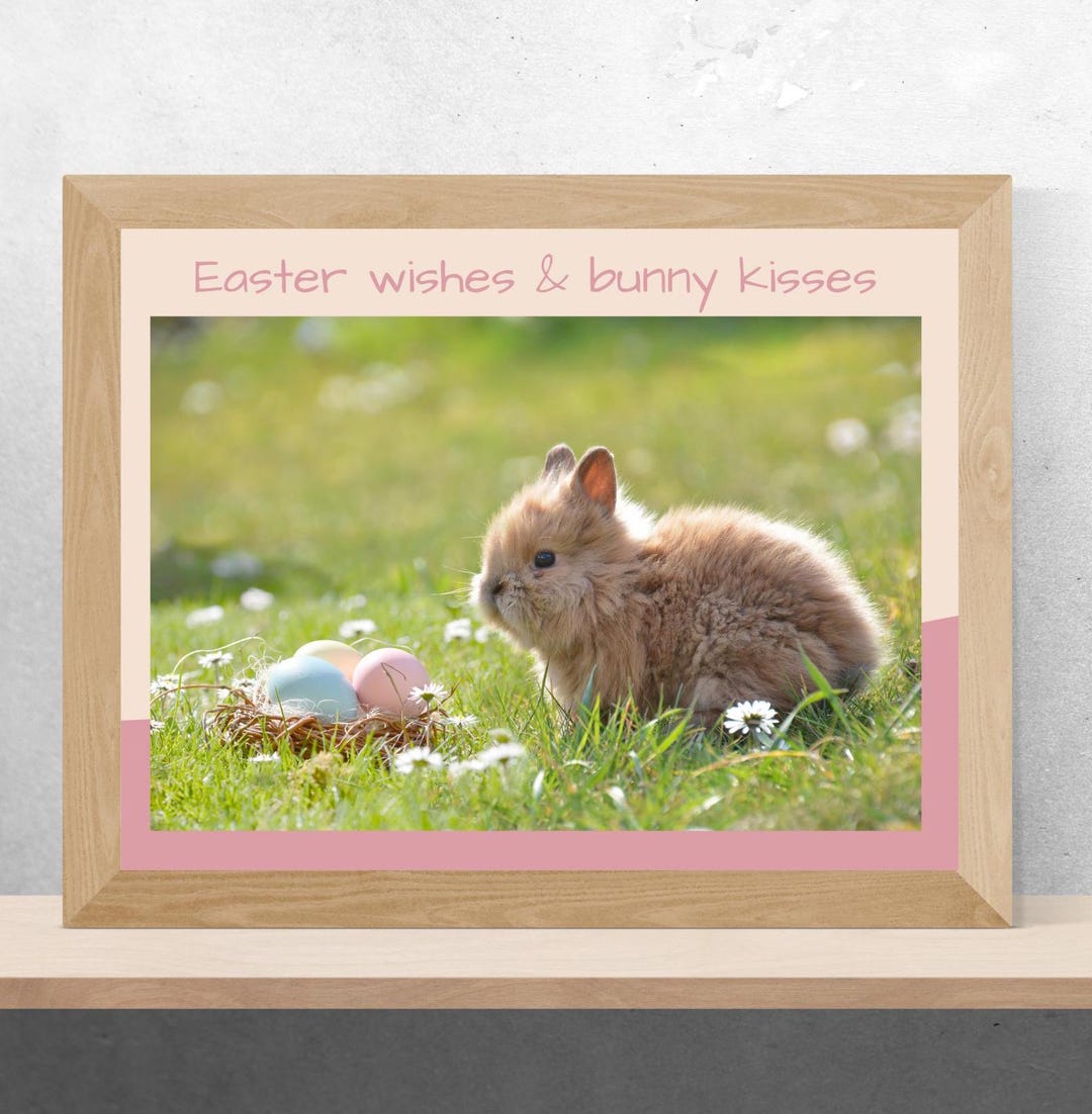 Easter Wishes & Bunny Kisses - Digital Download Print, Easter Decor ...