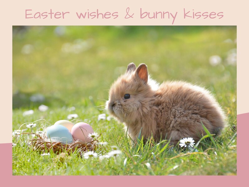 Easter Wishes & Bunny Kisses - Digital Download Print, Easter Decor ...